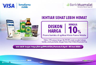 Promo Cashback 10% using Kimia Farma Mobile