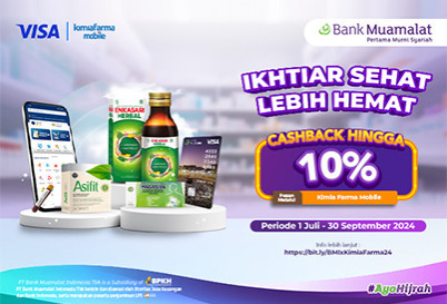 Promo Cashback 10% melalui Kimia Farma Mobile